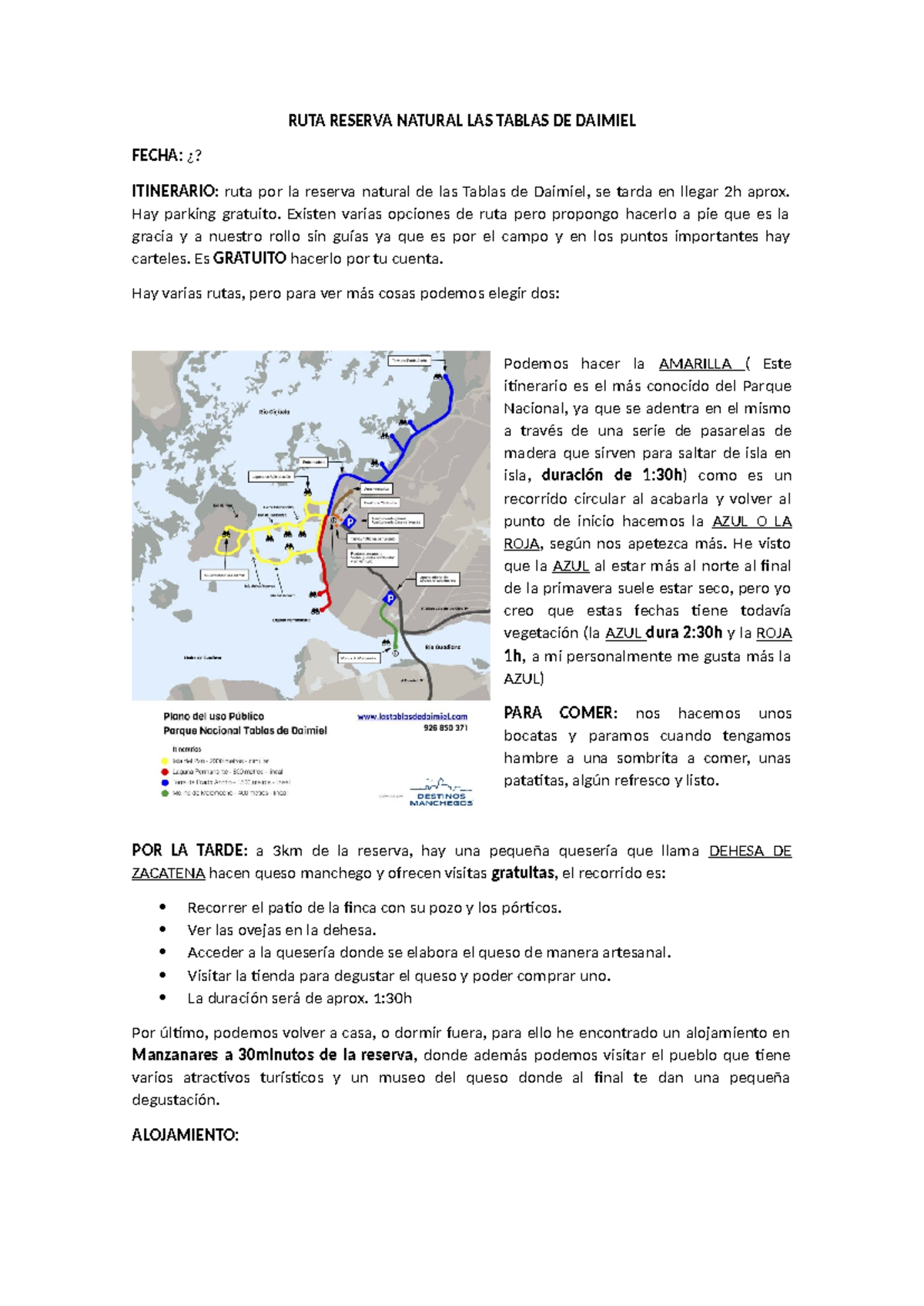 RUTA Reserva Natural LAS Tablas DE Daimiel - RUTA RESERVA NATURAL LAS ...