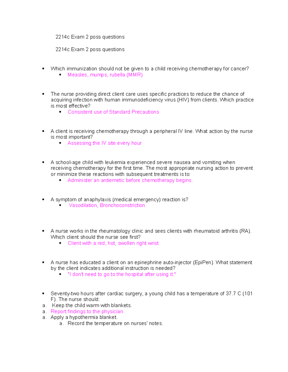 2214c Exam 2 poss questions - 2214c Exam 2 poss questions 2214c Exam 2 ...