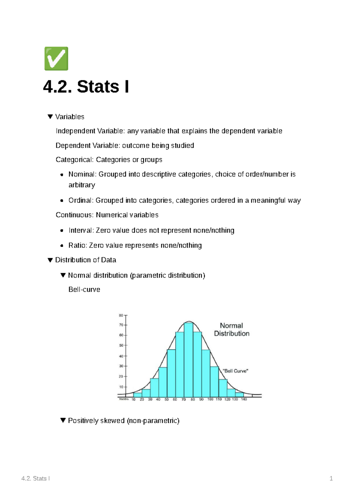 Lecture Notes 4.2 - Stats I 1 4. Stats I Variables Independent Variable ...