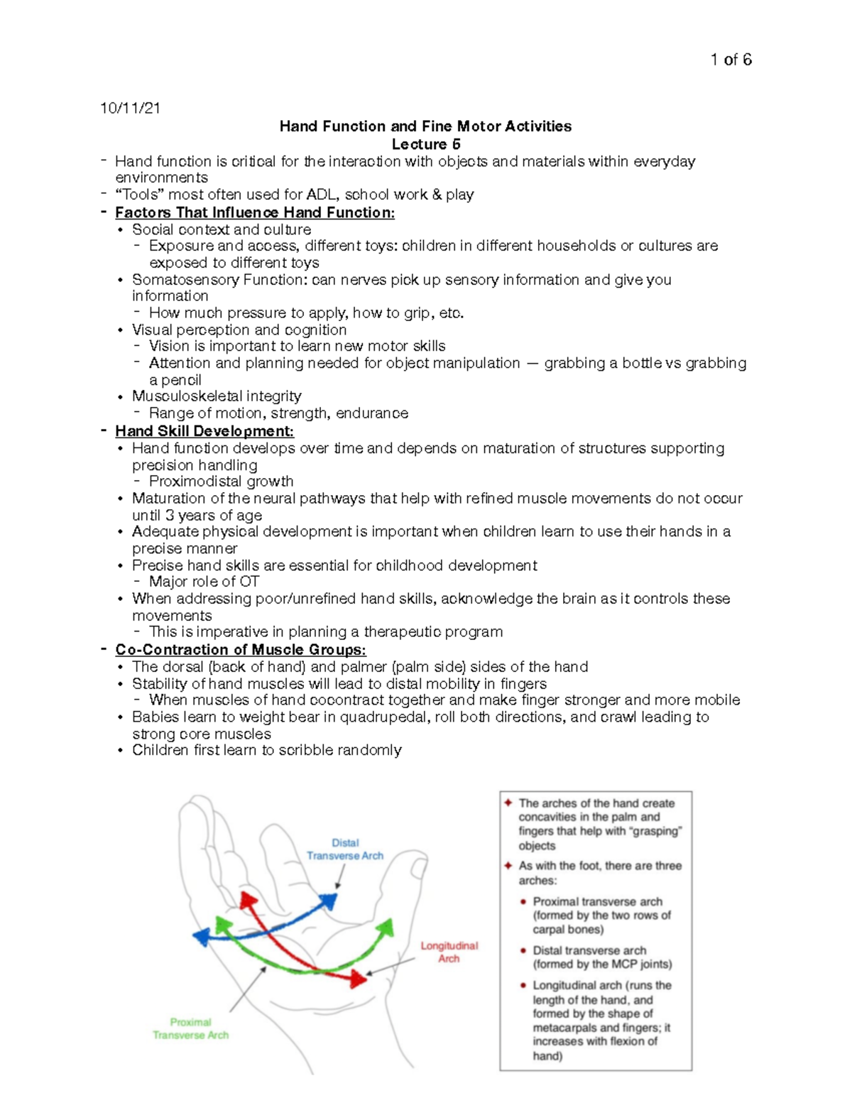 Hand Function and FM - 10/11/ Hand Function and Fine Motor Activities ...