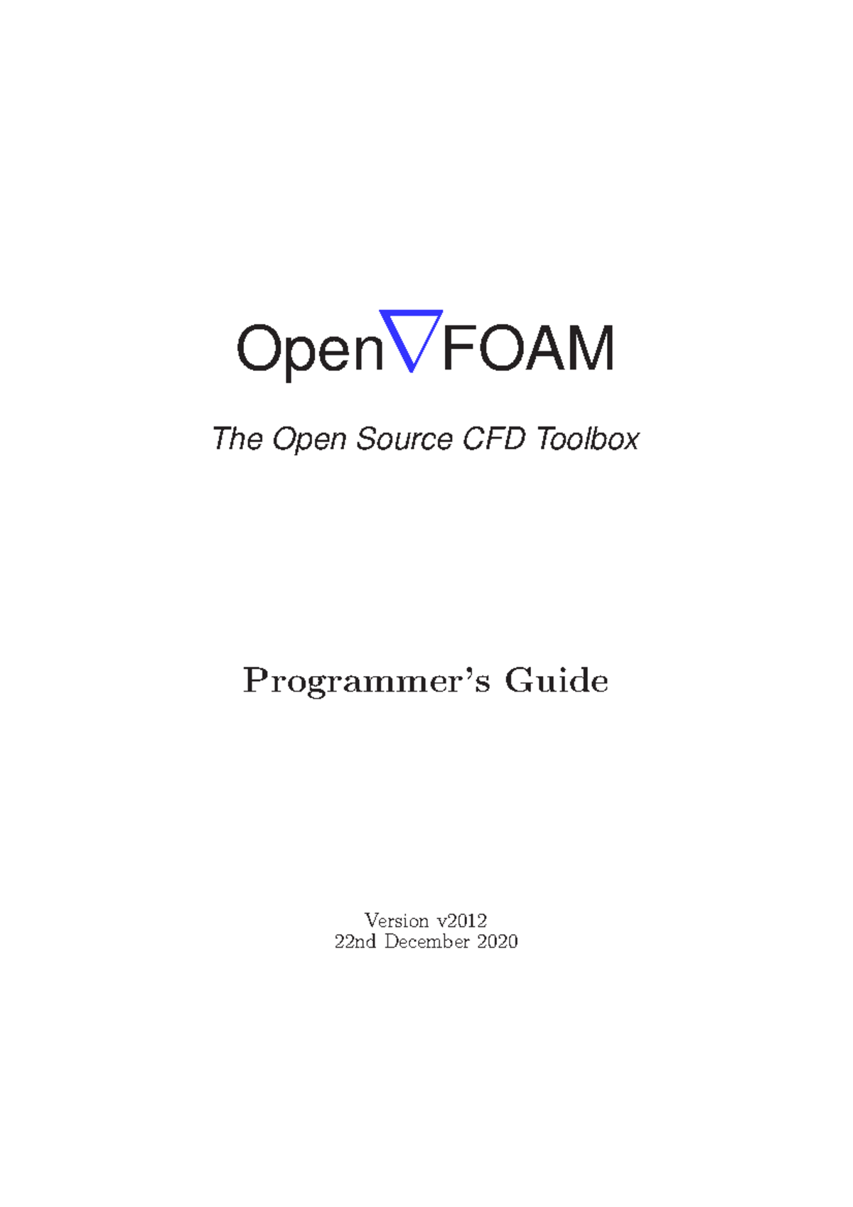 Programmers Guide - good notes - Open∇FOAM The Open Source CFD Toolbox ...