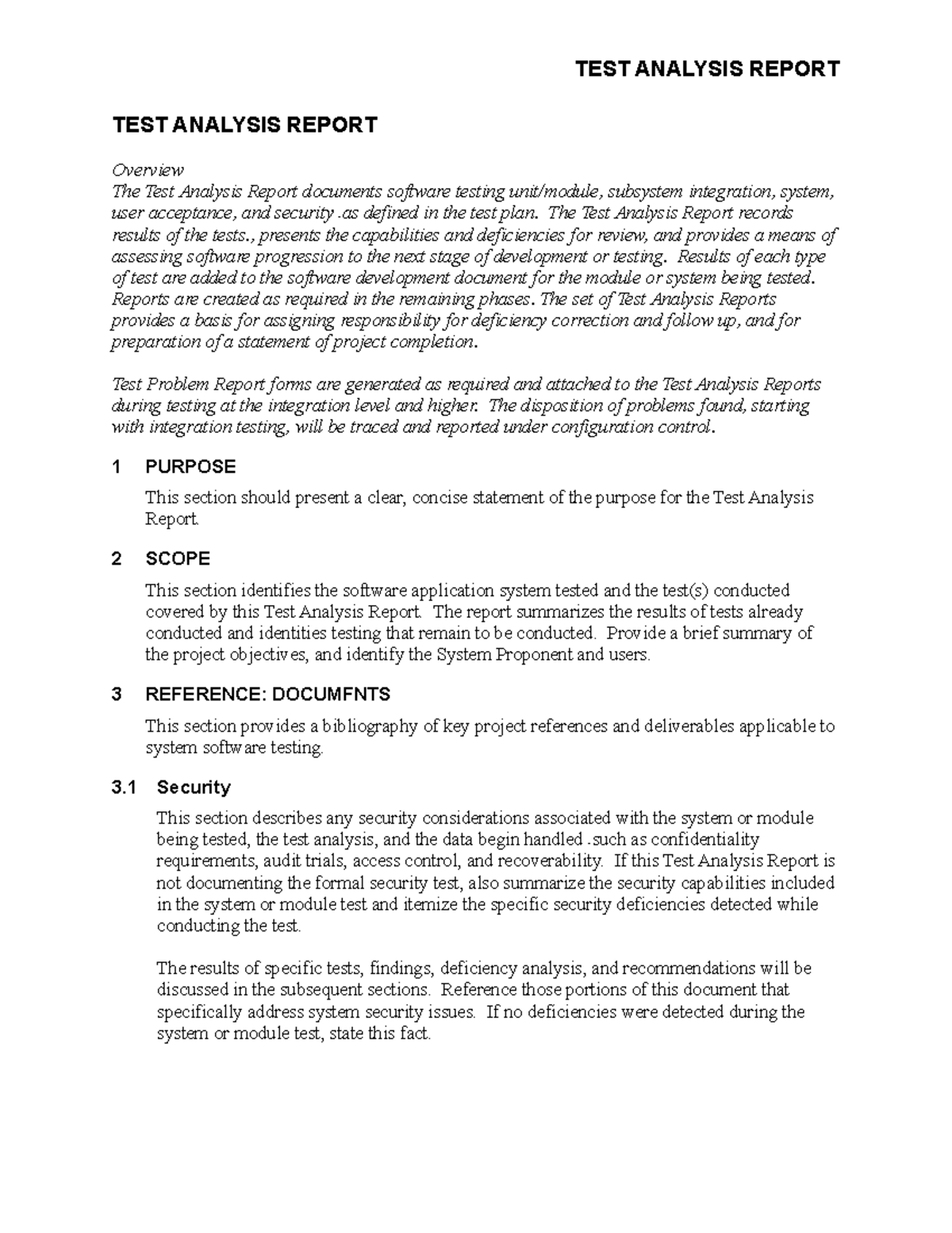 Test Analysis Rpt TEST ANALYSIS REPORT Overview The Test Analysis test-analysis-rpt-test-analysis-report-overview-the-test-analysis