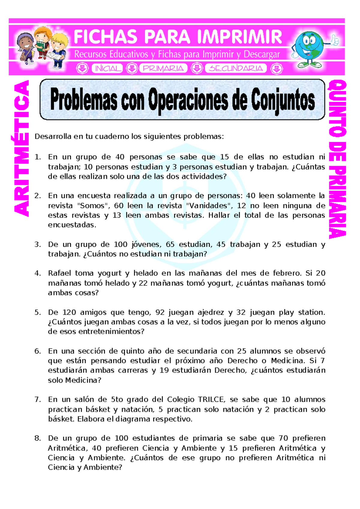 14. Problemas-con-Operaciones-de-Conjuntos-para-Quinto-de-Primaria - Desarrolla en tu cuaderno ...