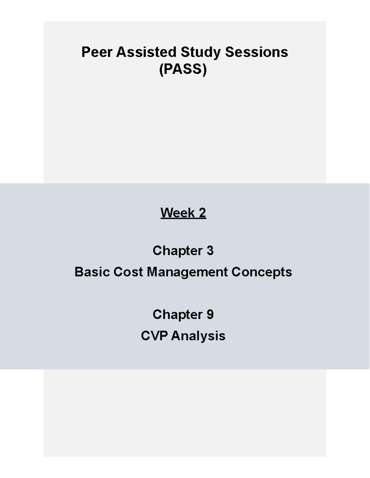 Week 2 (2510) - pass exercises - Peer Assisted Study Sessions (PASS ...