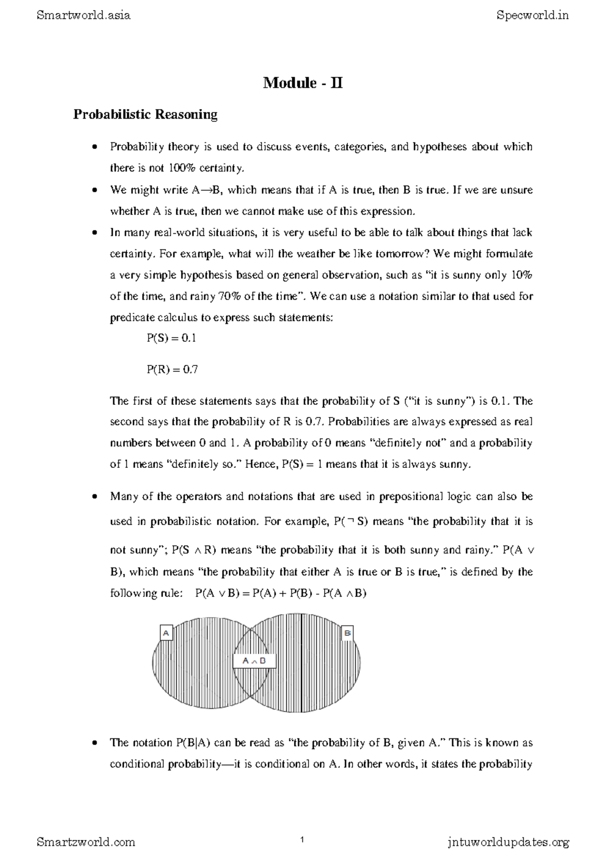 Artificial-Intelligence M2 - Module - II Probabilistic Reasoning ...