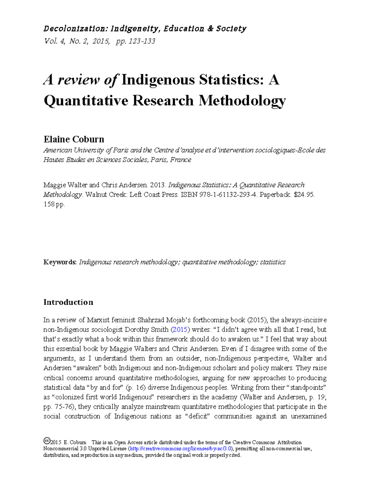 Indigenous Statistics a quantitative research methodology ...