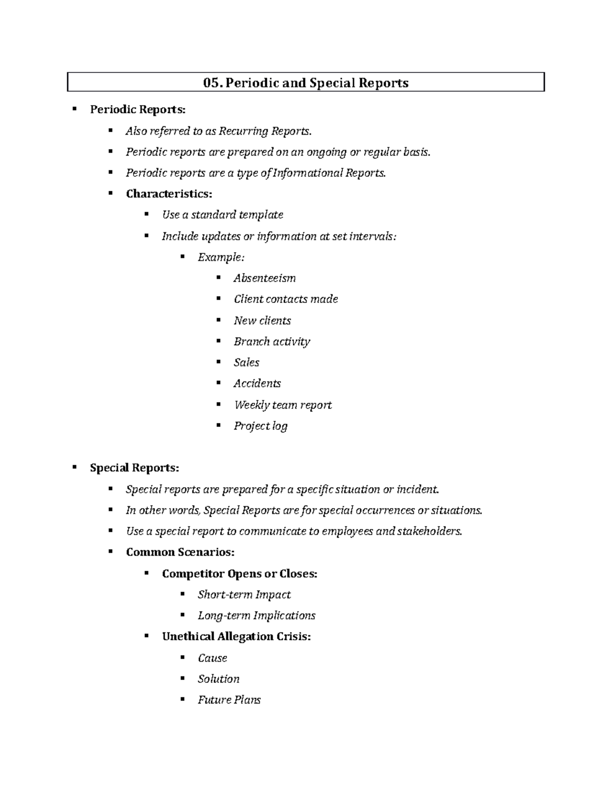 05. Periodic and special reports - 05. Periodic and Special Reports ...