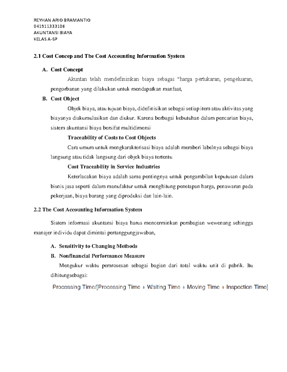 resume week - REYHAN ARIO BRAMANTIO 041911333106 AKUNTANSI BIAYA KELAS A-SP 2 Cost Concep and ...