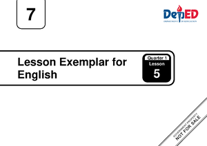 Q1 LE English 7 Lesson 3 Week 3 - 7 Lesson Exemplar for English Lesson Quarter 1 Lesson Exemplar ...