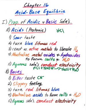 Ch 16 Acid-Base Equilibria - Equations 1 Chapter 16 Acid –Base ...
