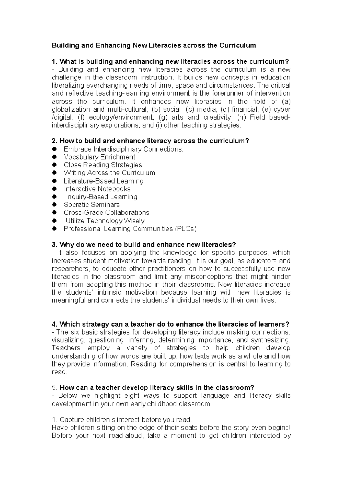 Building and Enhancing New Literacies across the C - Building and ...