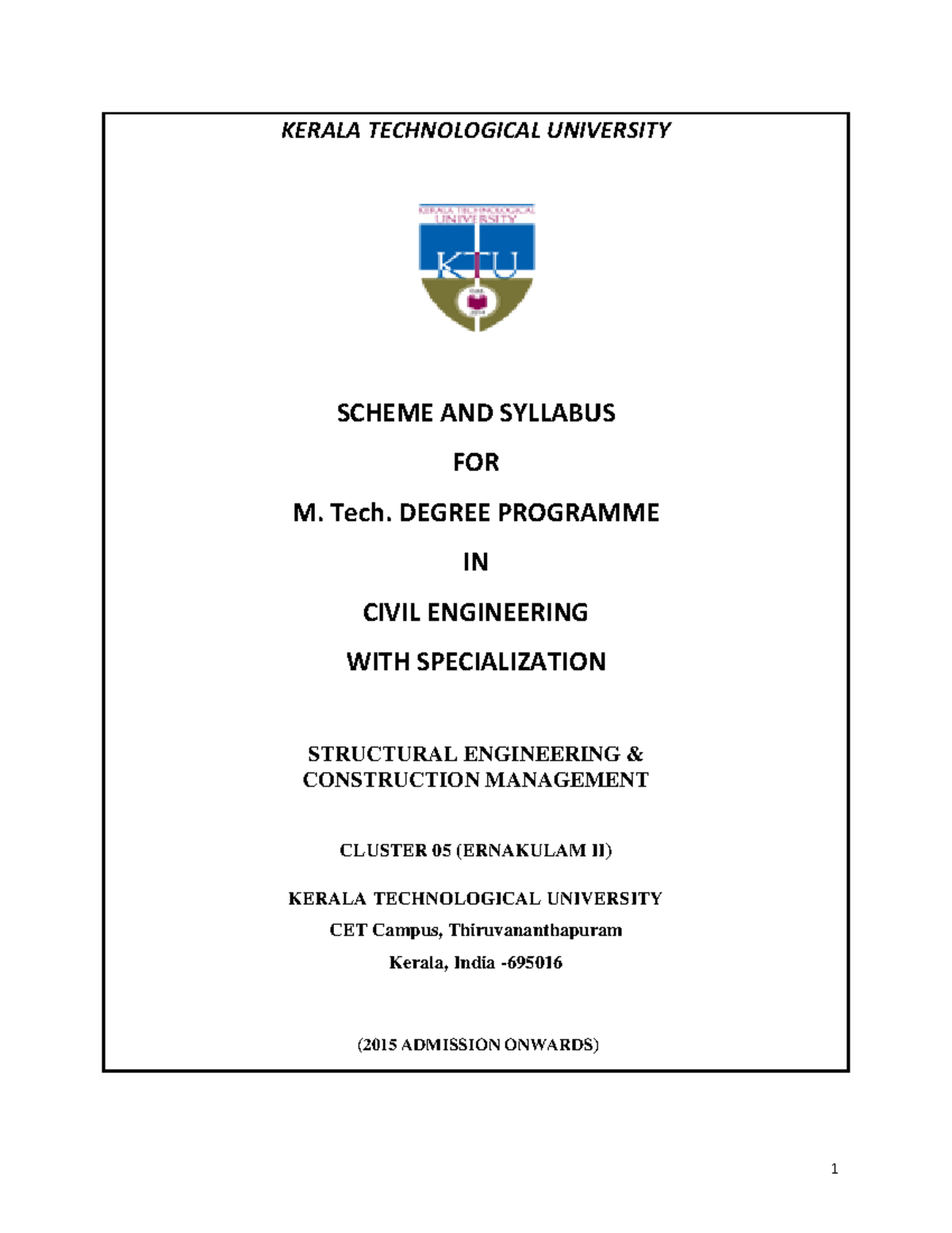 Syllabus EKM cluster 2 SYLLABUS FOR CIVIL ENGINEERING - KERALA ...