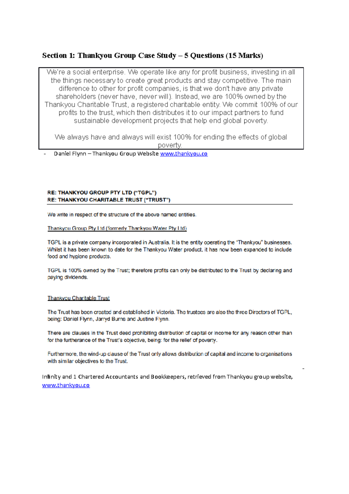 Thankyou Case Study - Studocu