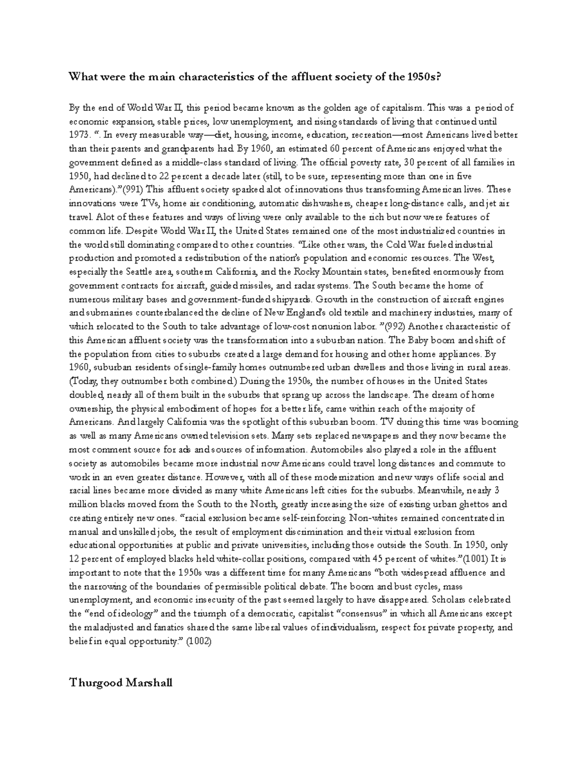 Chapter 24 - What were the main characteristics of the affluent society ...