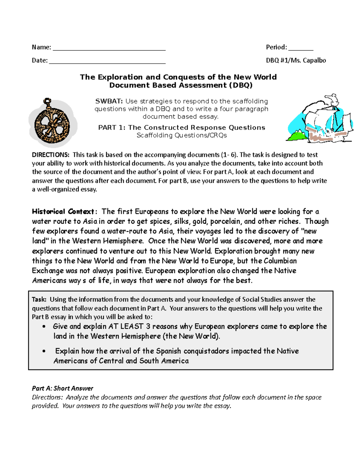 Exploration DBQ - Name: ________________________________ Period ...