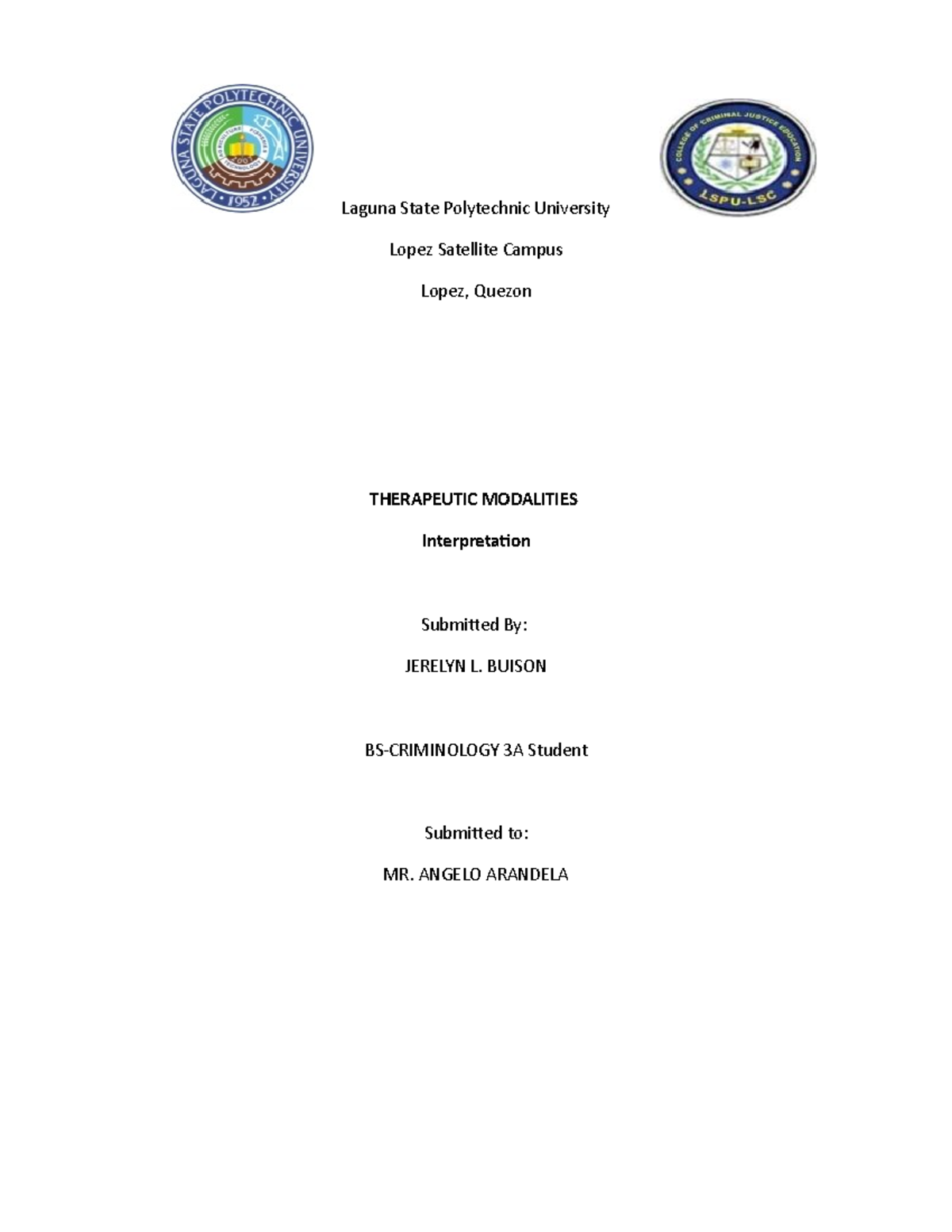 Interpretation Buison - Laguna State Polytechnic University Lopez ...