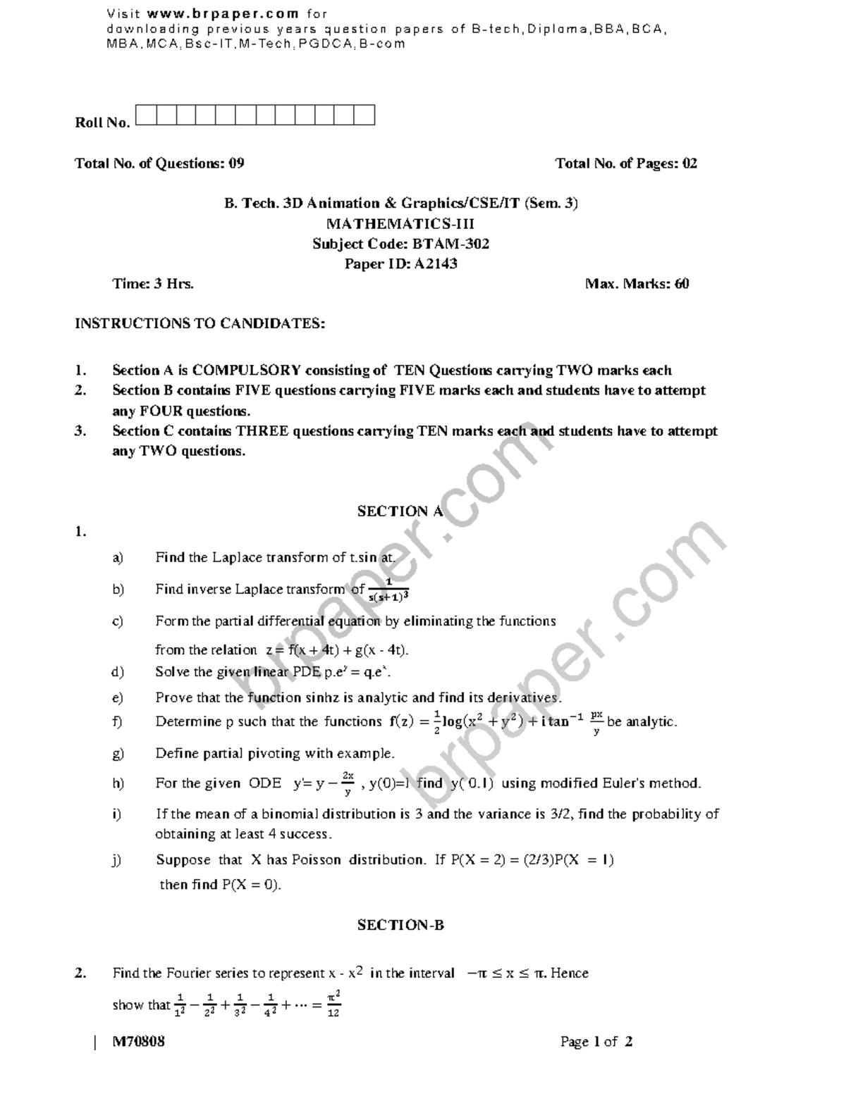 M3(3rd)Dec2017 - Mathematics Lecture Notes. This note covers the ...