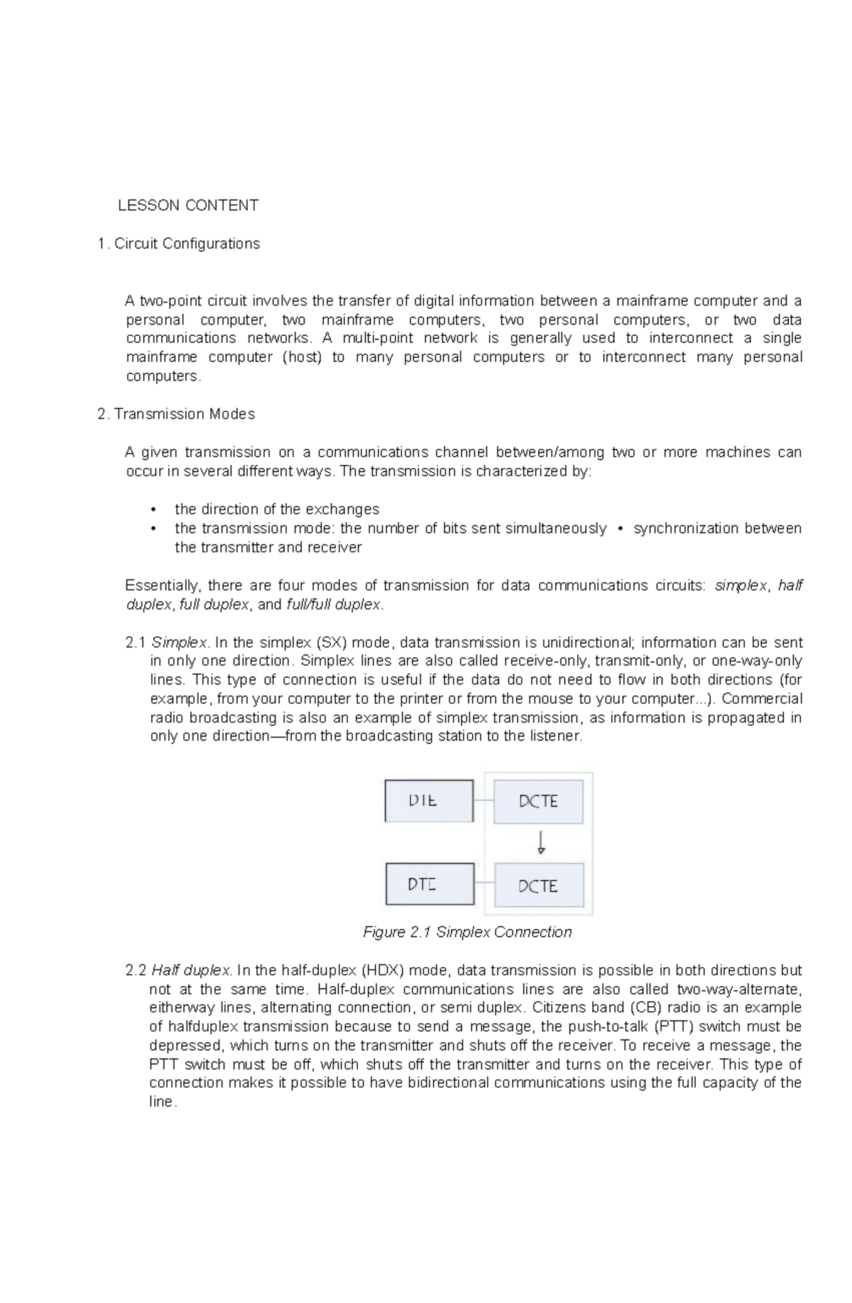 Electronics Data Communications - LESSON CONTENT Circuit Configurations ...