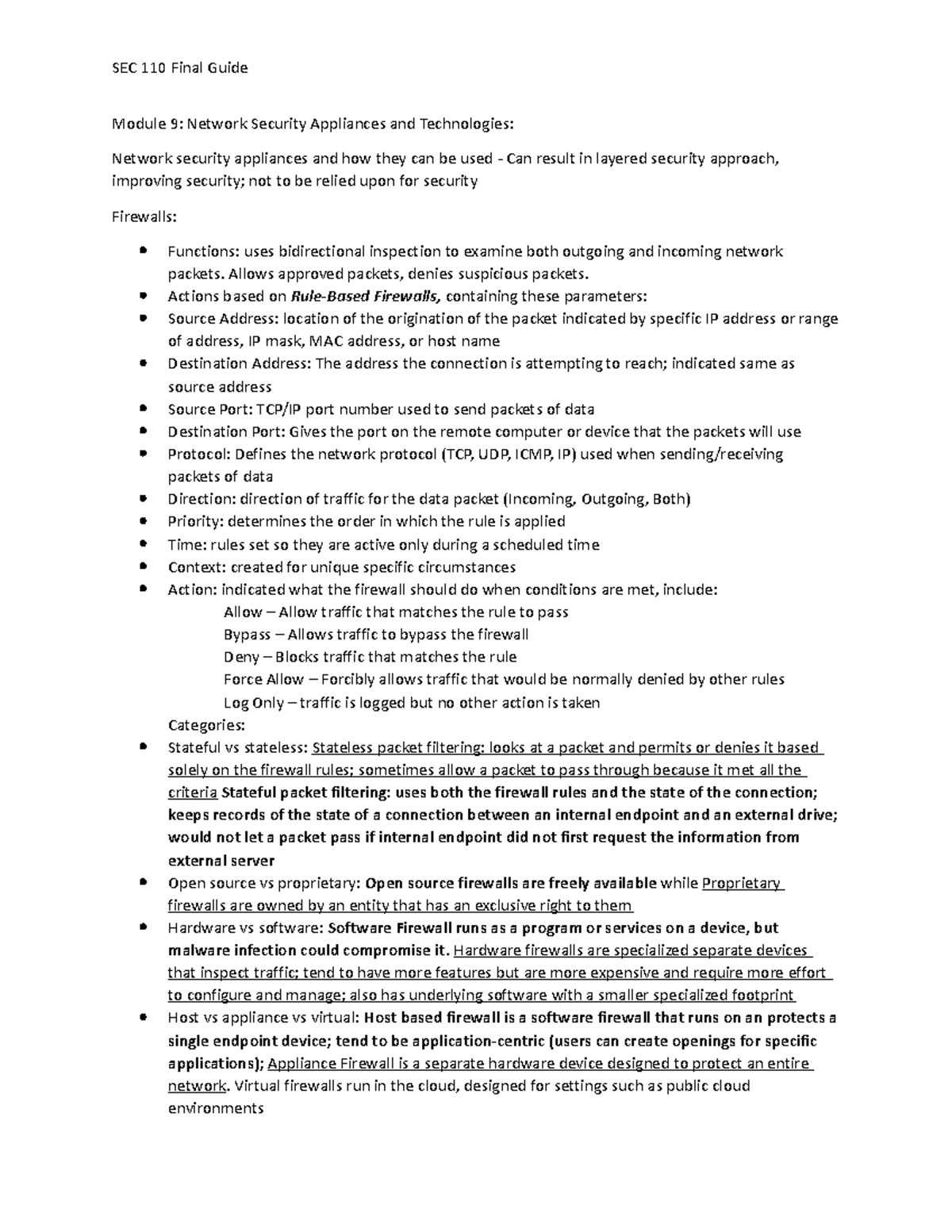 SEC110 Final Guide - The title is self explanatory - Module 9: Network ...