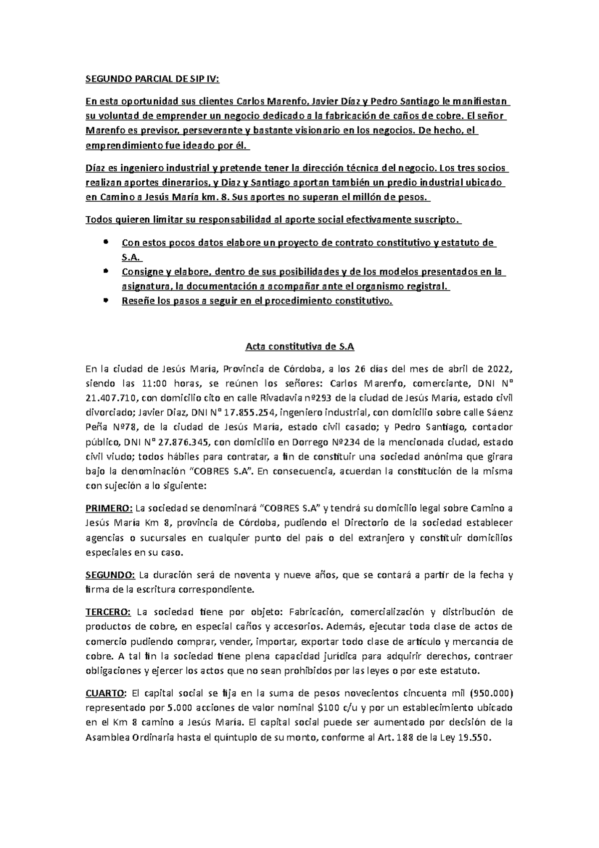 Segundo Parcial DE SIP IV - SEGUNDO PARCIAL DE SIP IV: En esta ...