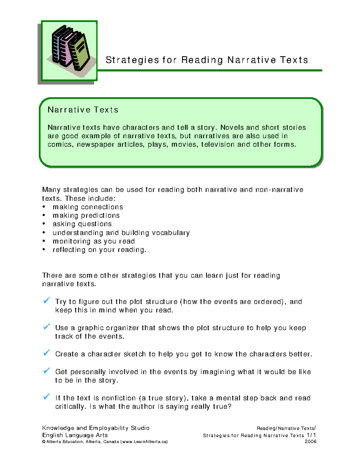 How to read narrative text - Knowledge and Employability Studio Reading ...
