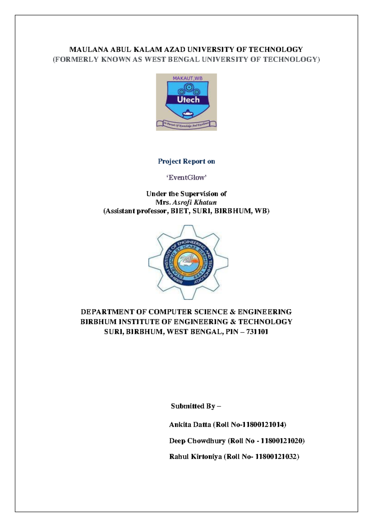 Complete Part(Final EV) - MAULANA ABUL KALAM AZAD UNIVERSITY OF TECHNOLOGY (FORMERLY KNOWN AS ...