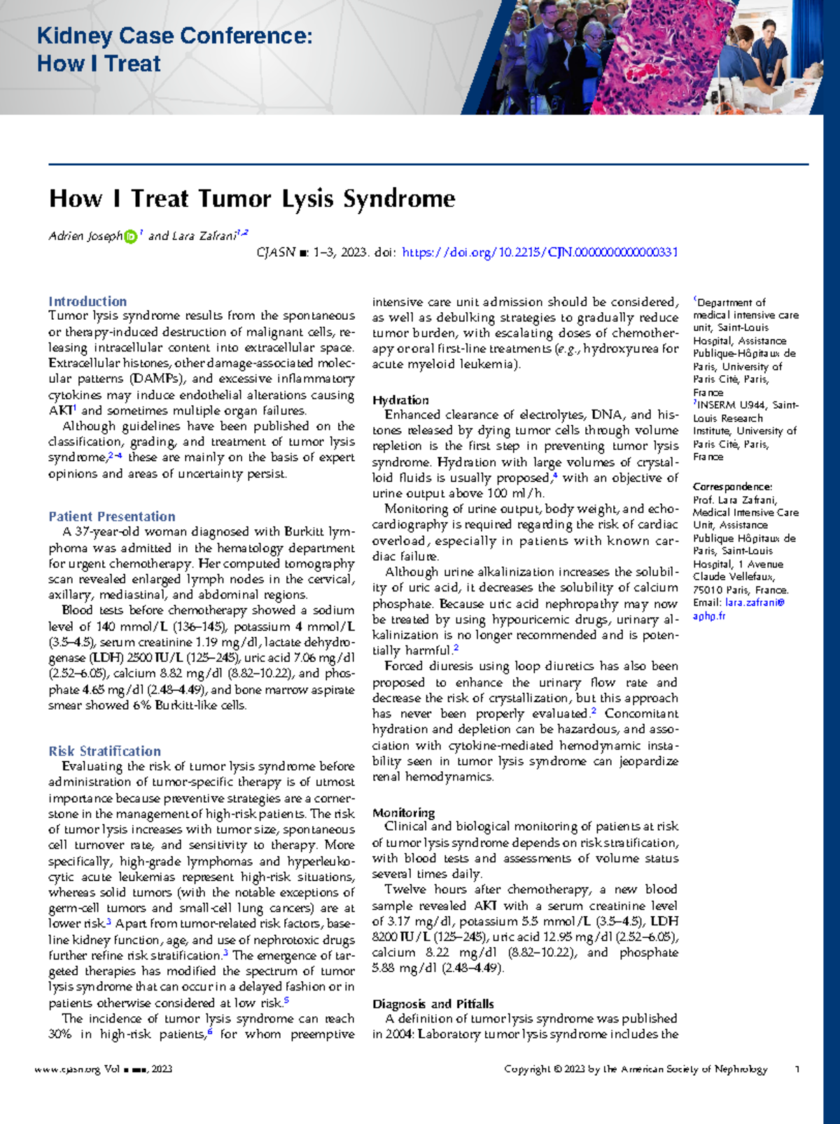 How I Treat - Tumor Lysis Syndrome - Kidney Case Conference: How I ...