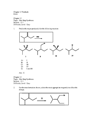 Alkynes - This note is from Prof. Snapper's lecture. It introduces more ...