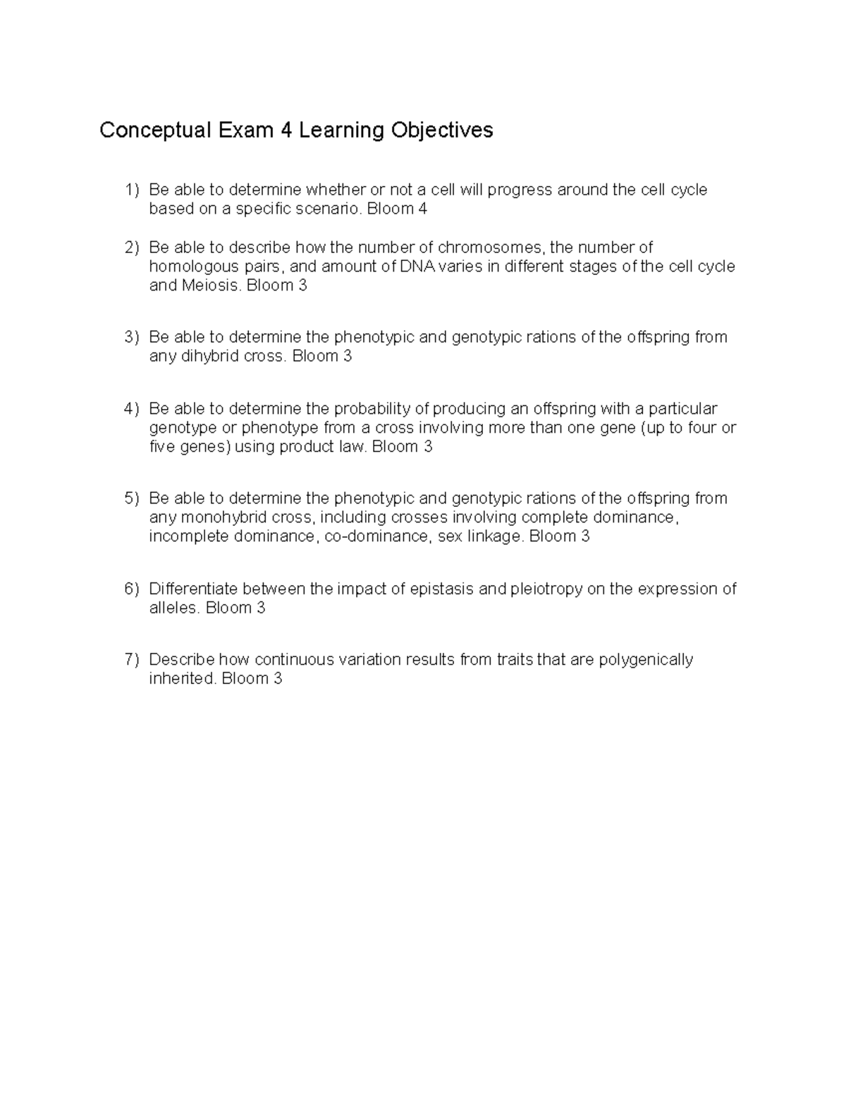 Conceptual Exam 4 Learning Objectives - Conceptual Exam 4 Learning ...
