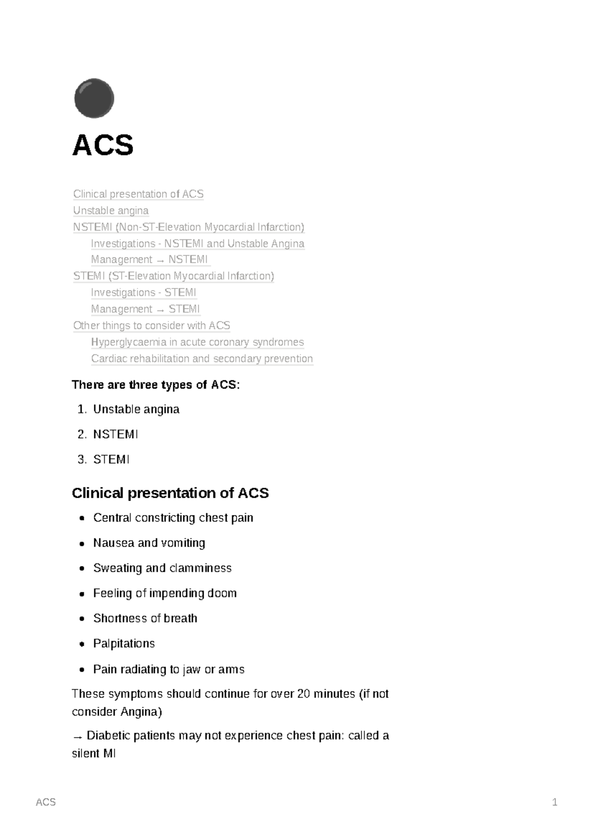ACS - All the clinical information required for medical school finals ...