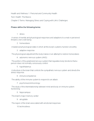 Health and Wellness CH 1.1 - Health and Wellness 1: Personal and ...