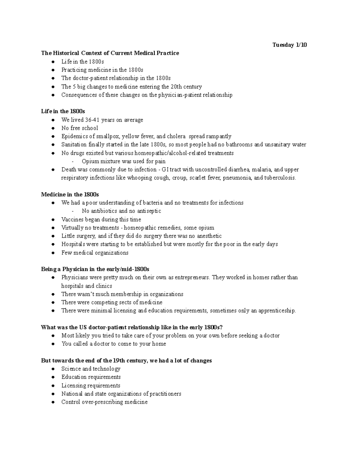 soc notes first half - Tuesday 1/ The Historical Context of Current ...