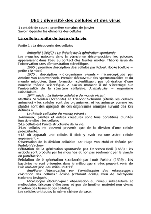 CH1 Les cellules unité de base de la vie - Ch1-La cellule: unité de ...