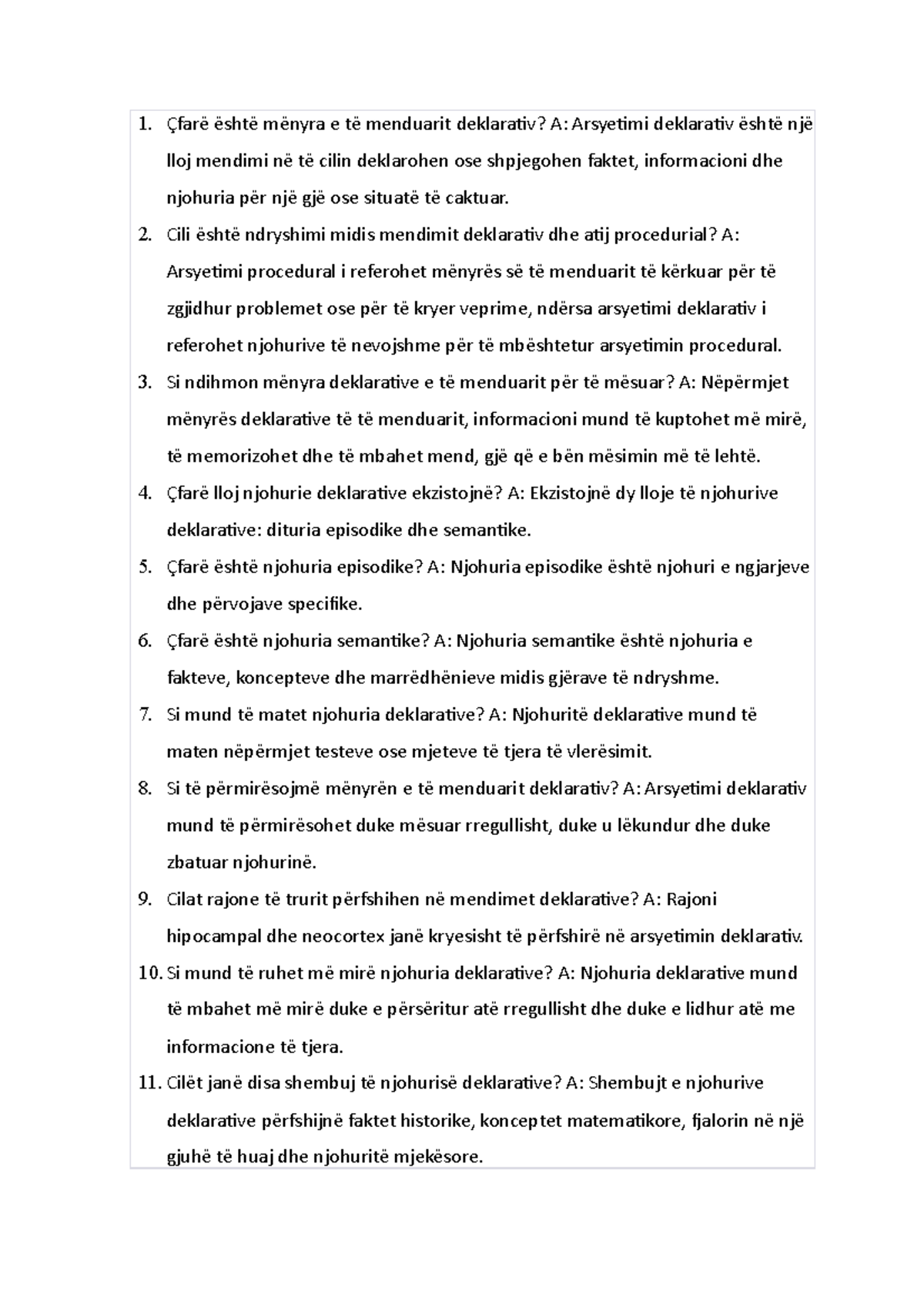 Dekleratives Gedächtnis 2 - Çfarë është mënyra e të menduarit ...