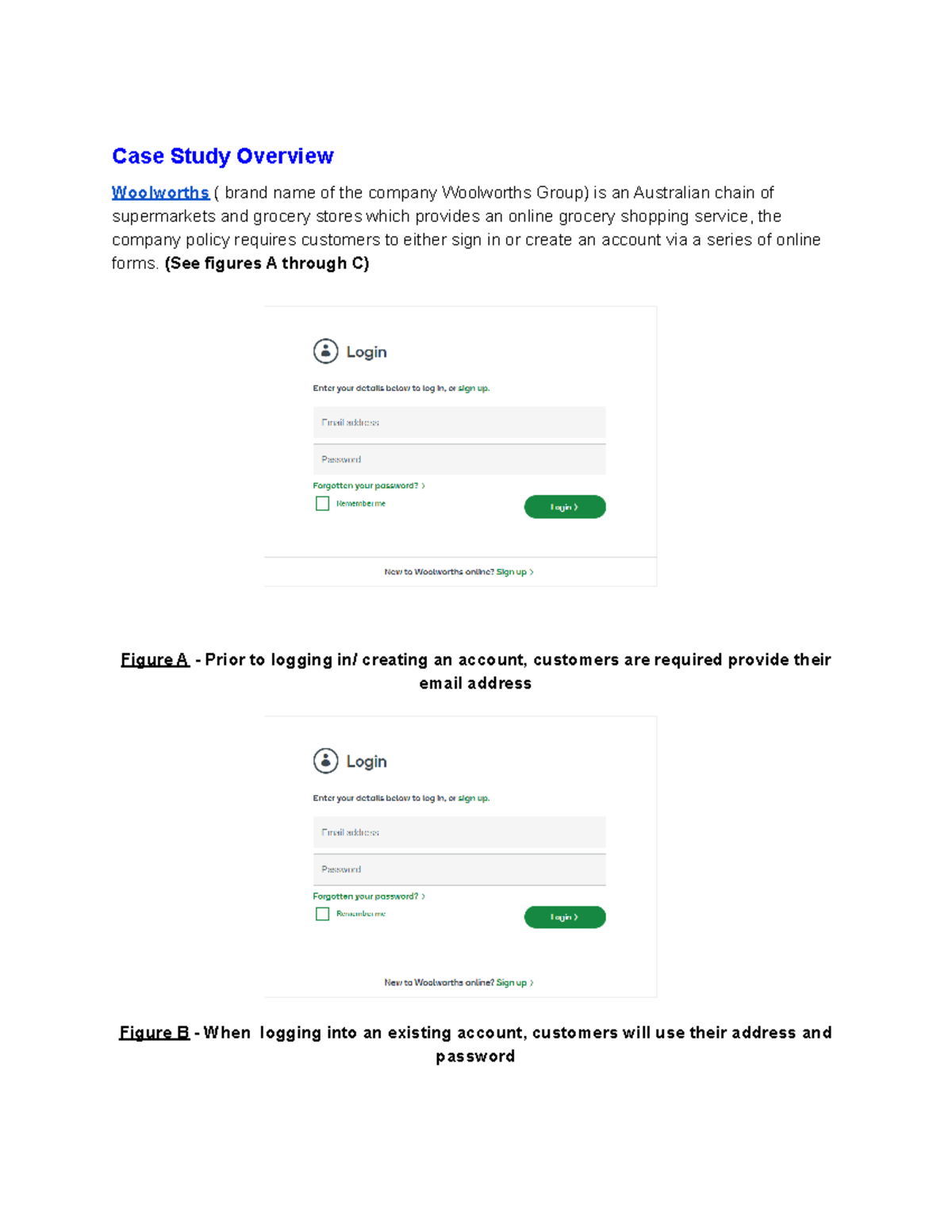 PART A Database Fundamentals - Case Study Overview Woolworths ( brand ...