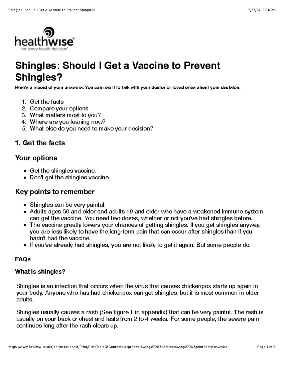 Shingles Should I Get a Vaccine to Prevent Shingles - Shingles: Should ...