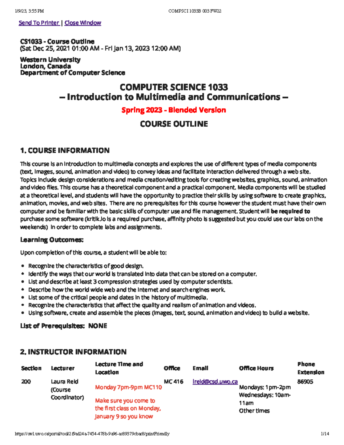 Compsci 1033B 003 FW22 - syl - Send To Printer | Close Window CS1033 ...