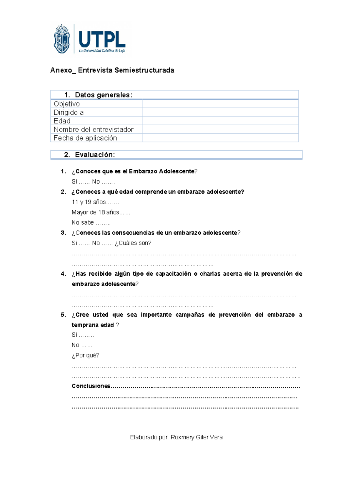Entrevista 5 semiestructurada - Anexo_ Entrevista Semiestructurada 1. Datos generales: Objetivo ...