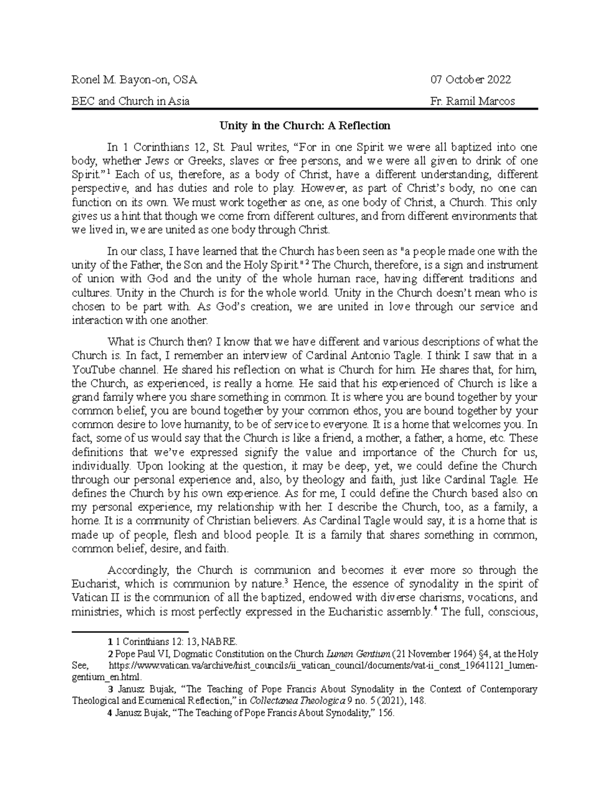 BEC - N/A - Ronel M. Bayon-on, OSA 07 October 2022 BEC and Church in ...