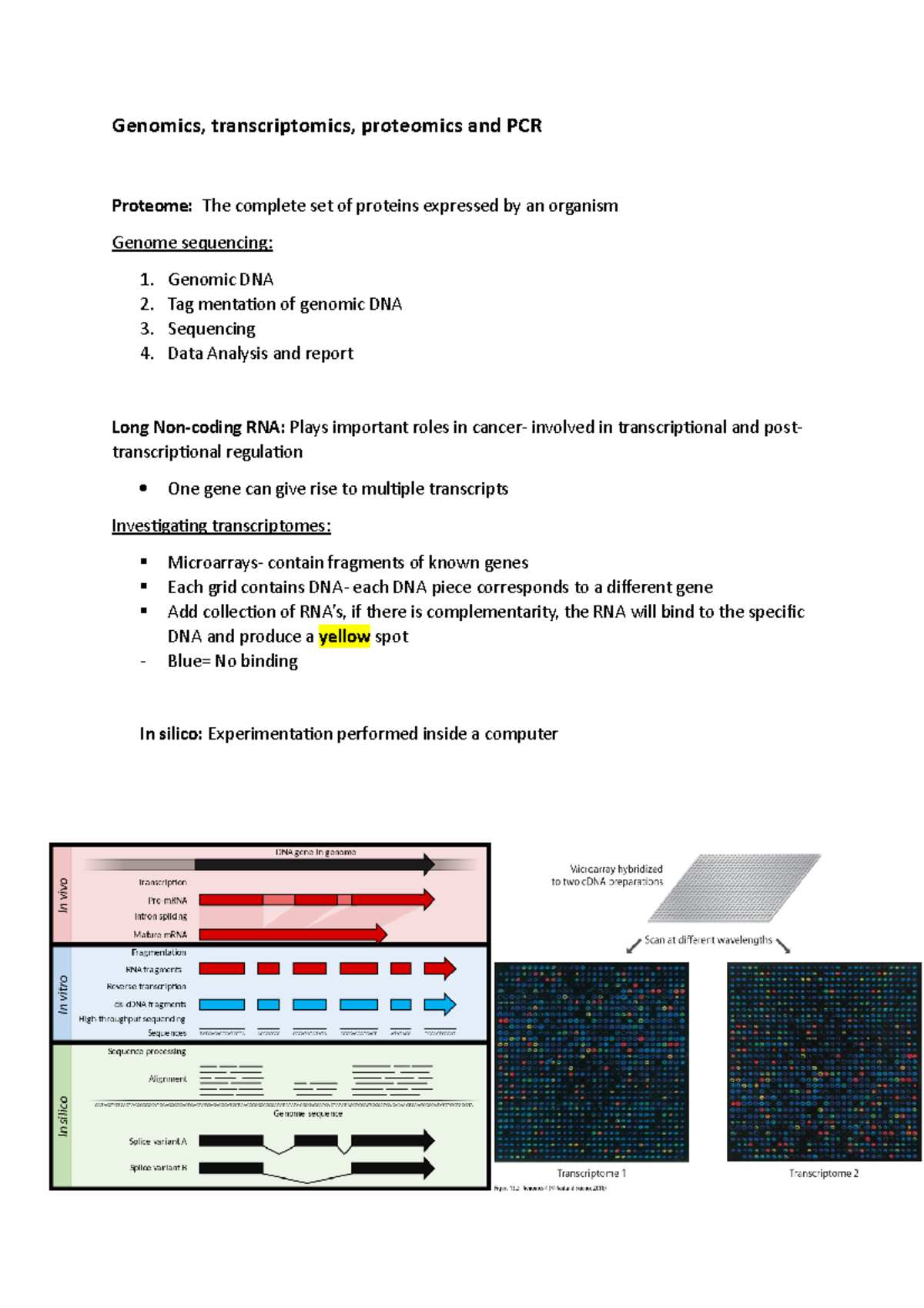 L6-Genomics, transcriptomics, proteomics and PCR - Genomics ...