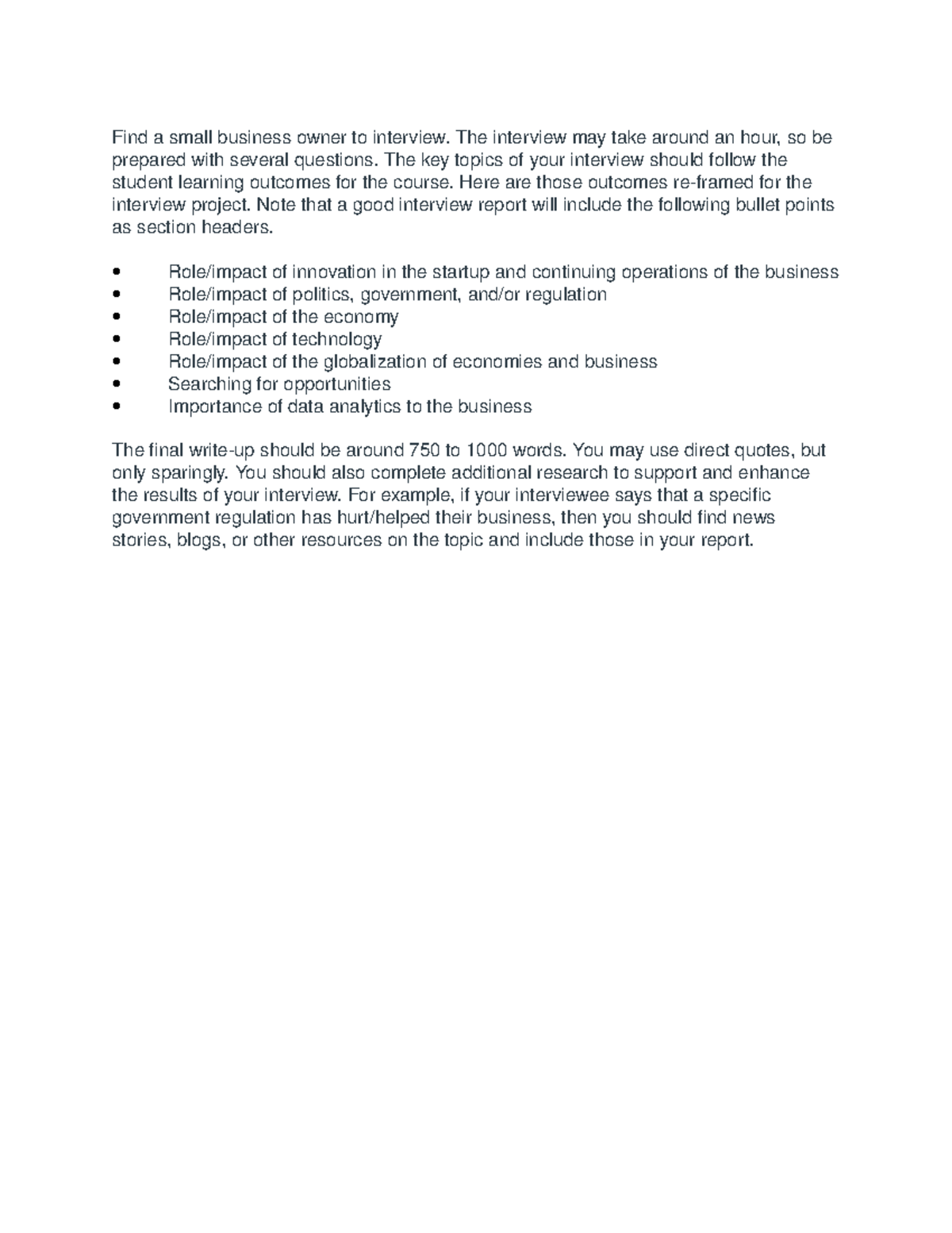 Business Owner Interview - Find a small business owner to interview ...