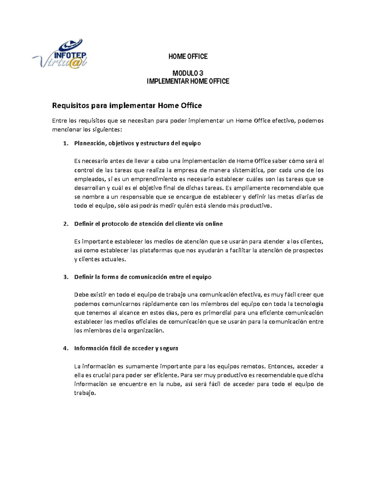 Implementar HOME Office - HOME OFFICE MODULO 3 IMPLEMENTAR HOME OFFICE Requisitos para ...