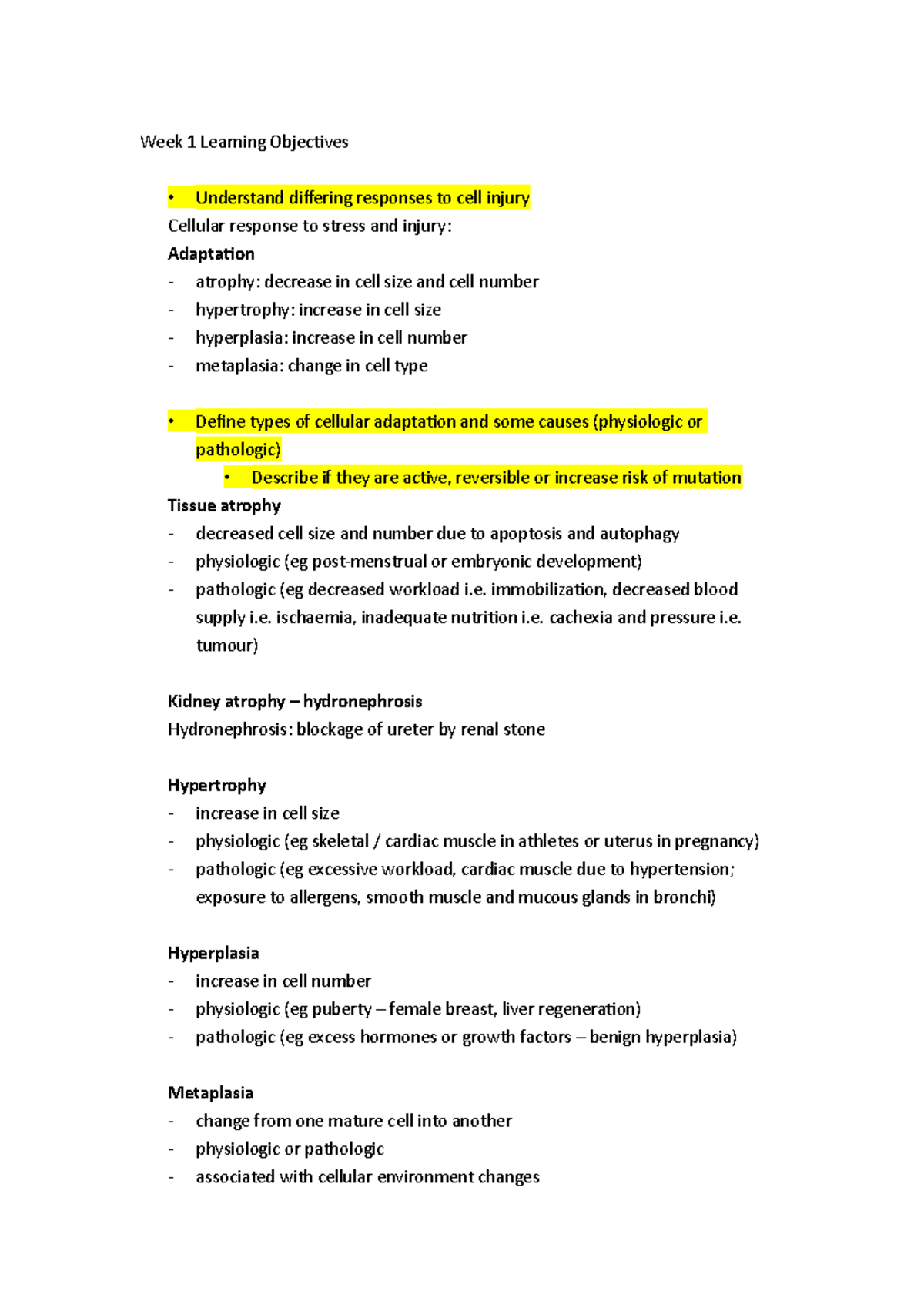 Week 1 Learning Objectives - Week 1 Learning Objectives Understand ...