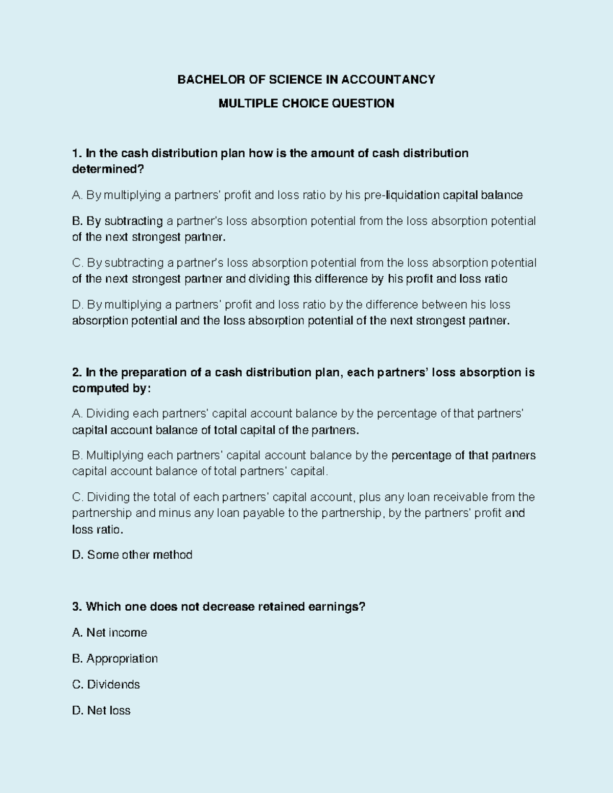 BSA Multiple Choice - ACCOUNTING NOTES - BACHELOR OF SCIENCE IN ...