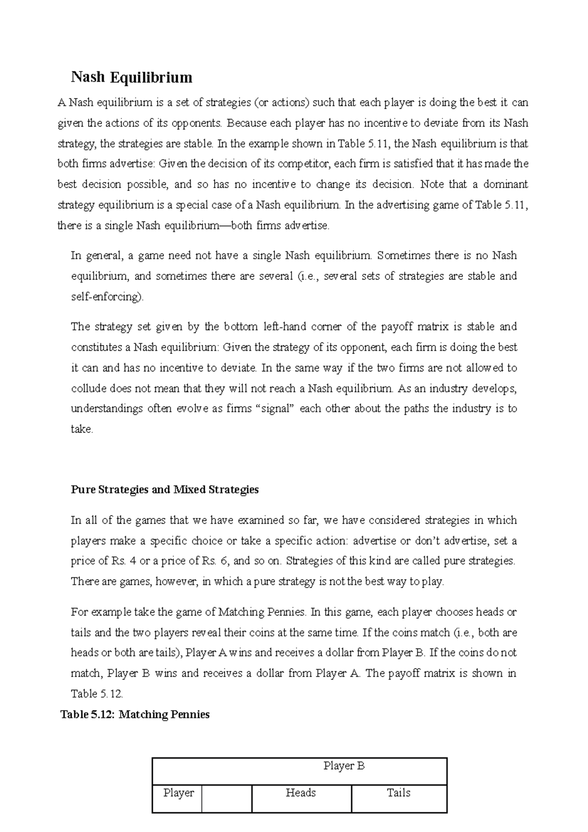Nash Equilibrium - Micro Economics I - UoK - Studocu