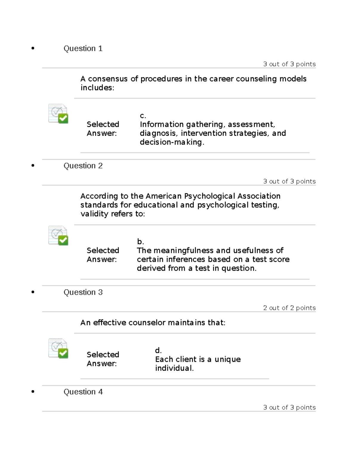 COUN 5279 Counseling Theories and Concepts Quiz - Question 1 3 out of 3 ...