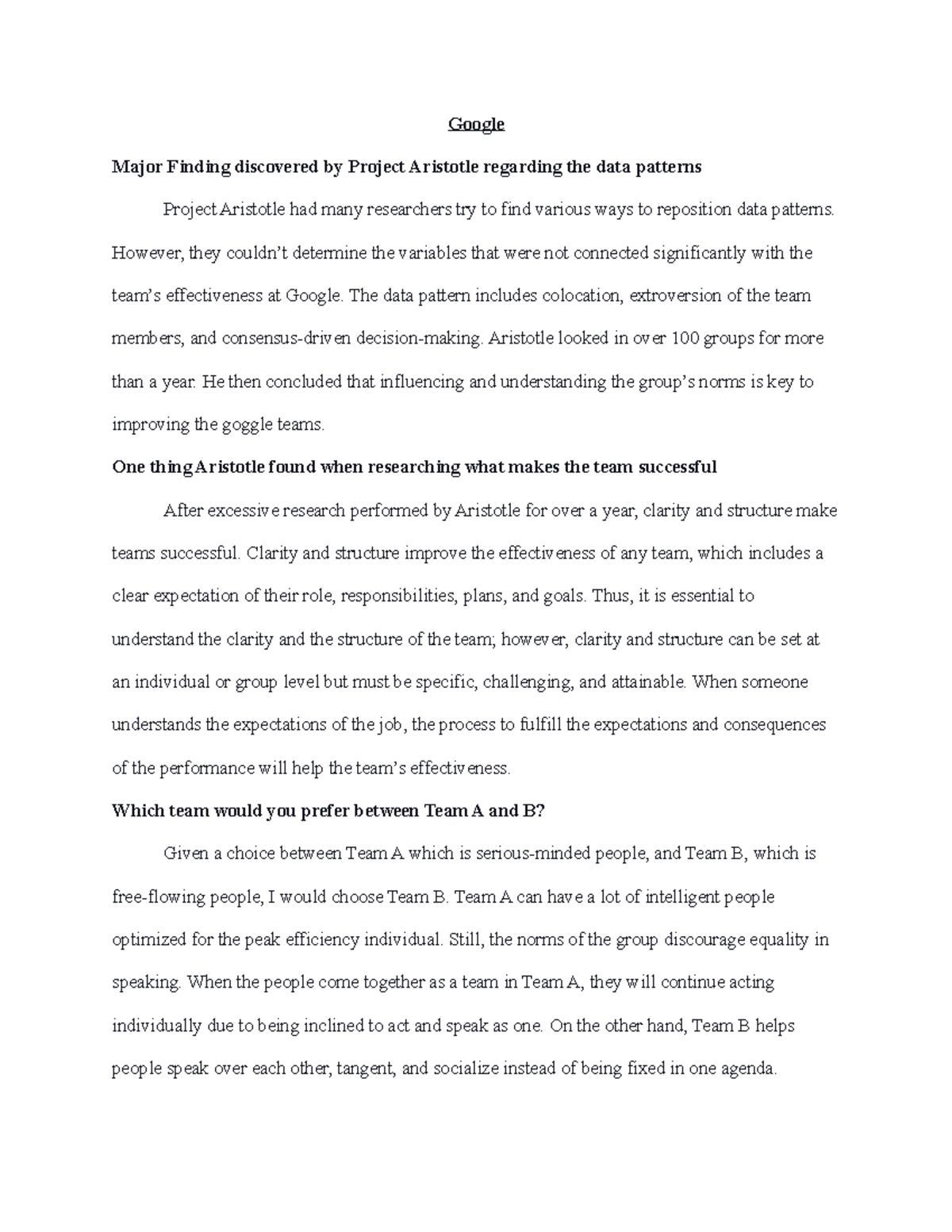 Case Study - Project Paper Google Analysis - Google Major Finding ...