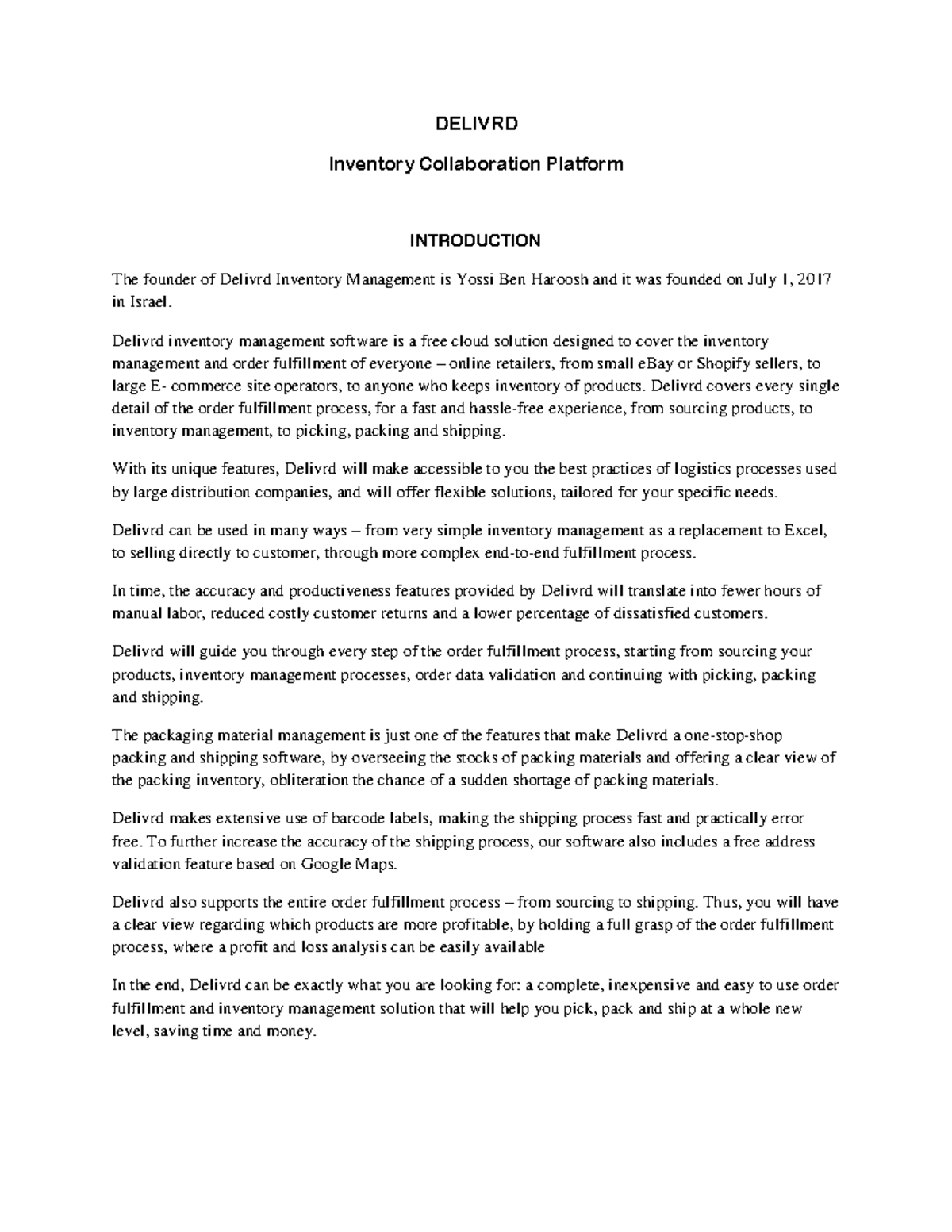 Delivrd - Inventory Collaboration Platform - DELIVRD Inventory ...