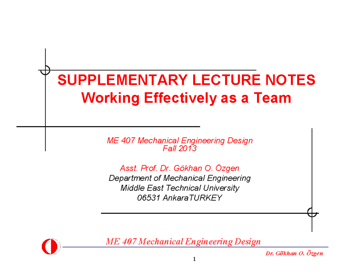 08-Supplementary Material TEAM Working Tools v3 - ME 407 Mechanical ...