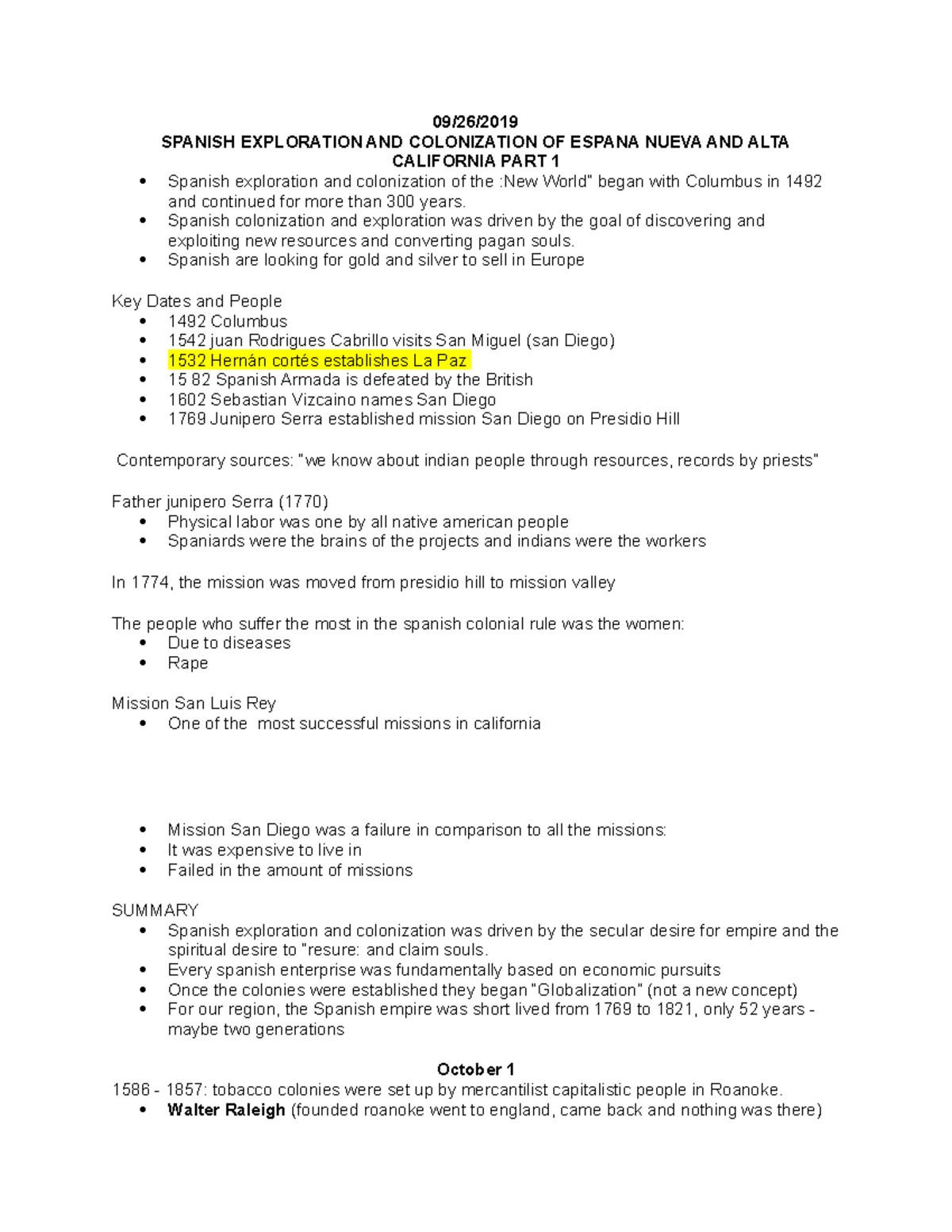 Amind Notes - SPANISH EXPLORATION AND COLONIZATION OF ESPANA NUEVA AND ...